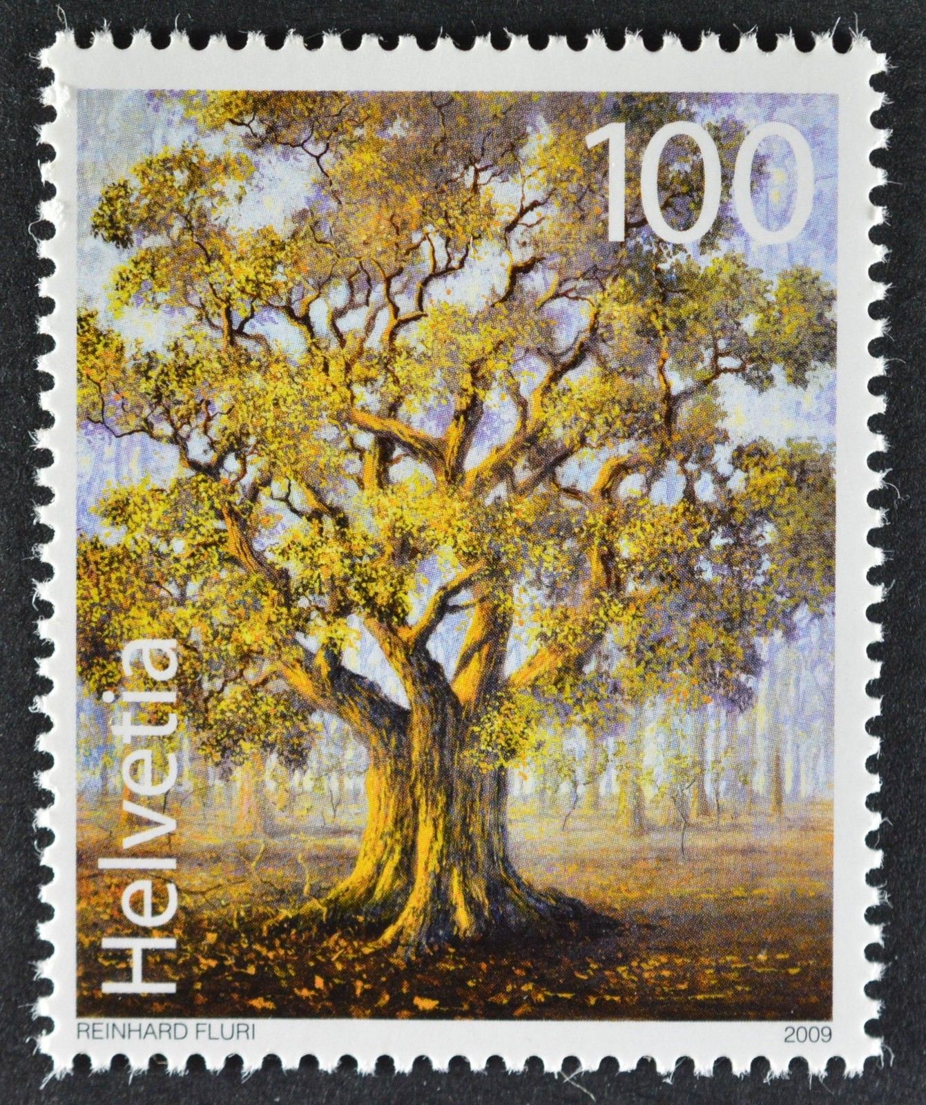 Schweiz 2009 Michel Nr. 2103-05 Alte Bäume Birke Betula sp. Eiche Weide ...