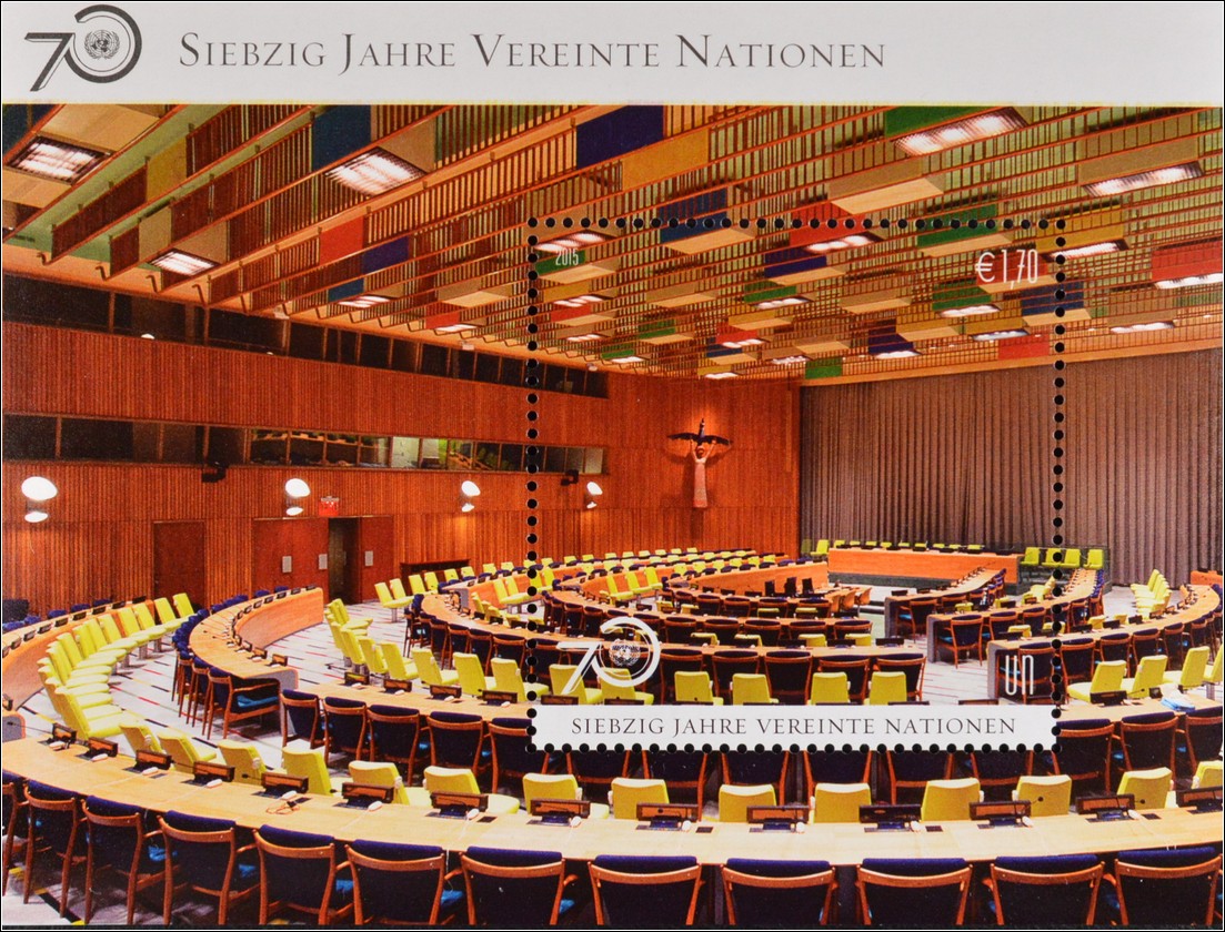 Vereinte Nationen UN UNO Wien 2015 Block 37 70 Jahre Vereinte Nationen ...