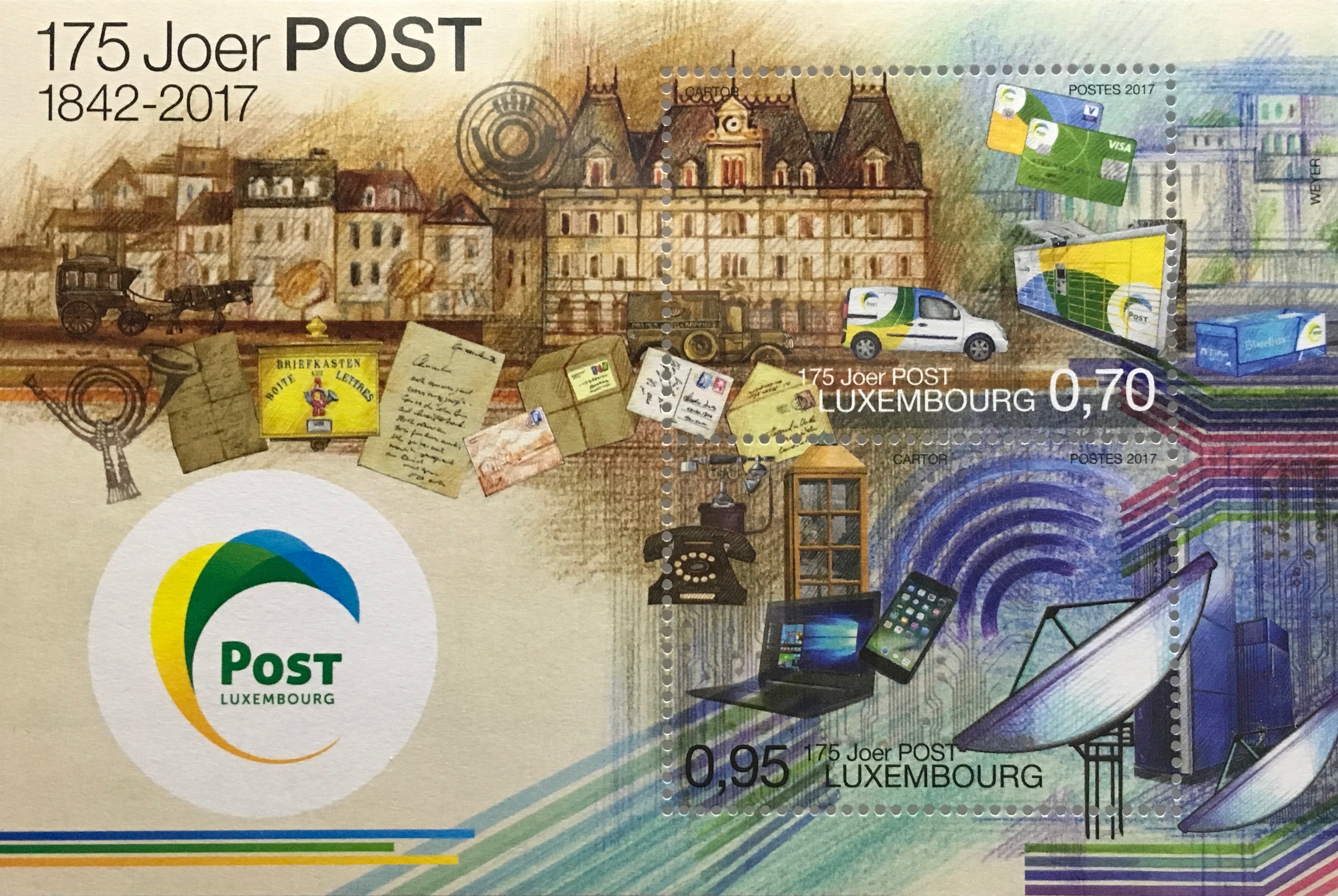 Luxemburg 2017 Block 40 175 Jahre Luxemburgische Post Postwesen ...