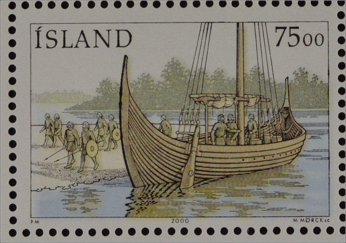 Island 2000 Block 26 1000. Jahrestag Entdeckung Amerikas durch Leif ...